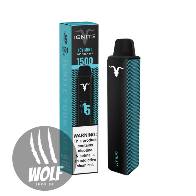 POD IGNITE V15 - 1500 Puffs - Icy Mint - Pod Descartável | Wolf