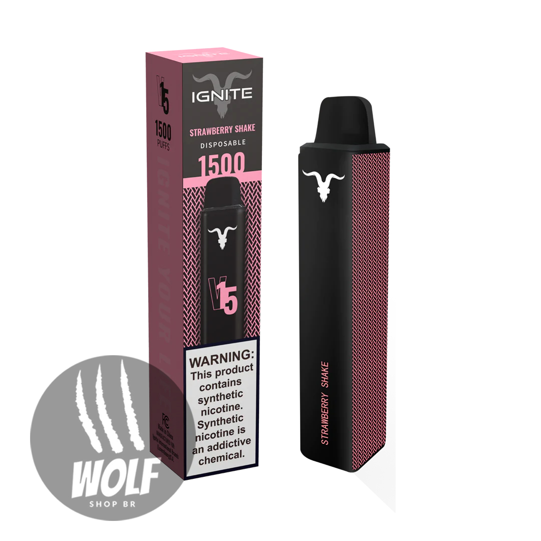 IGNITE V15 - 1500 Puffs - Strawberry Shake - Pod Descartável