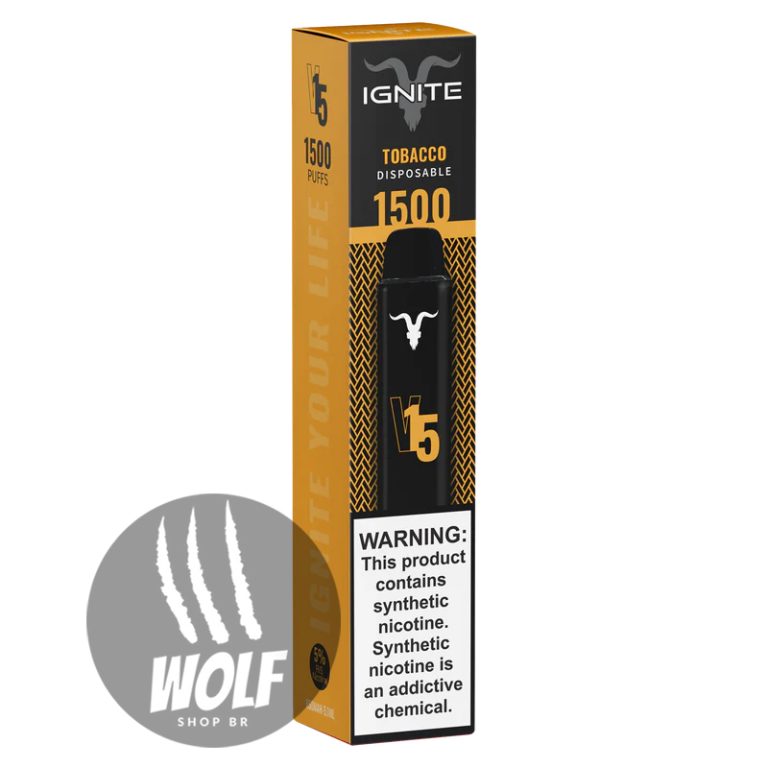 POD IGNITE V15 - 1500 Puffs - Pod Descartável Tobacco | Wolf Shop