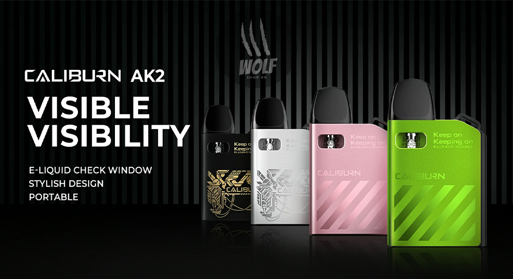 UWELL Caliburn AK2 - Pod System - 520mAh | Wolf Shop Brasil