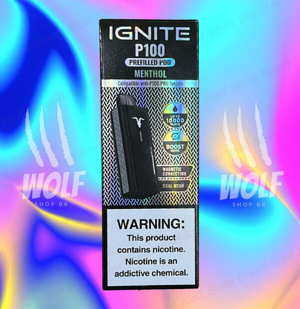 IGNITE P100 PRO - Pod Descartável - Cartucho Refil | Wolf Shop Brasil